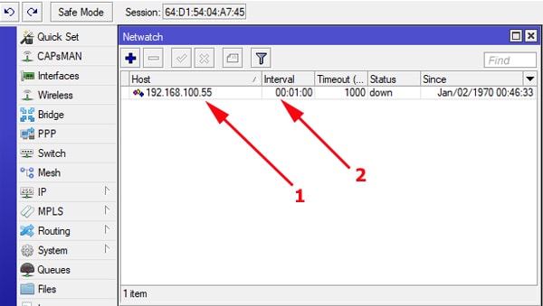 mikrotik netwatch reboot script configuratie uitgelegd