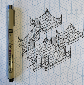 Tutorial: how to draw an isometric dungeon map - Paths Peculiar