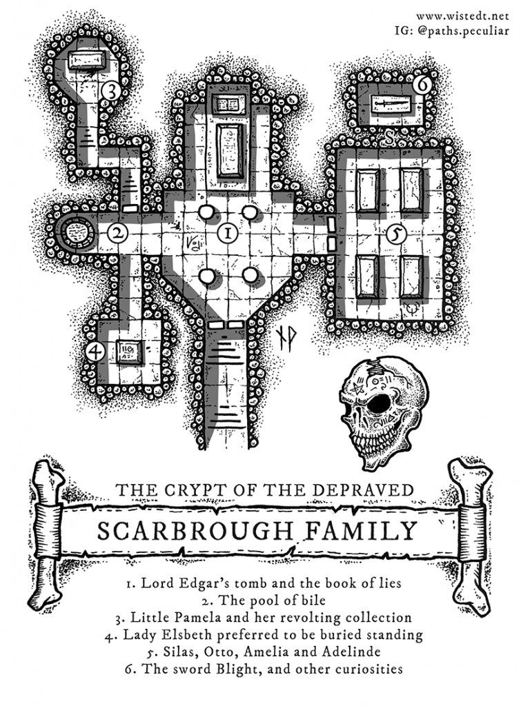 The Scarbrough family crypt - dungeon map - Paths Peculiar