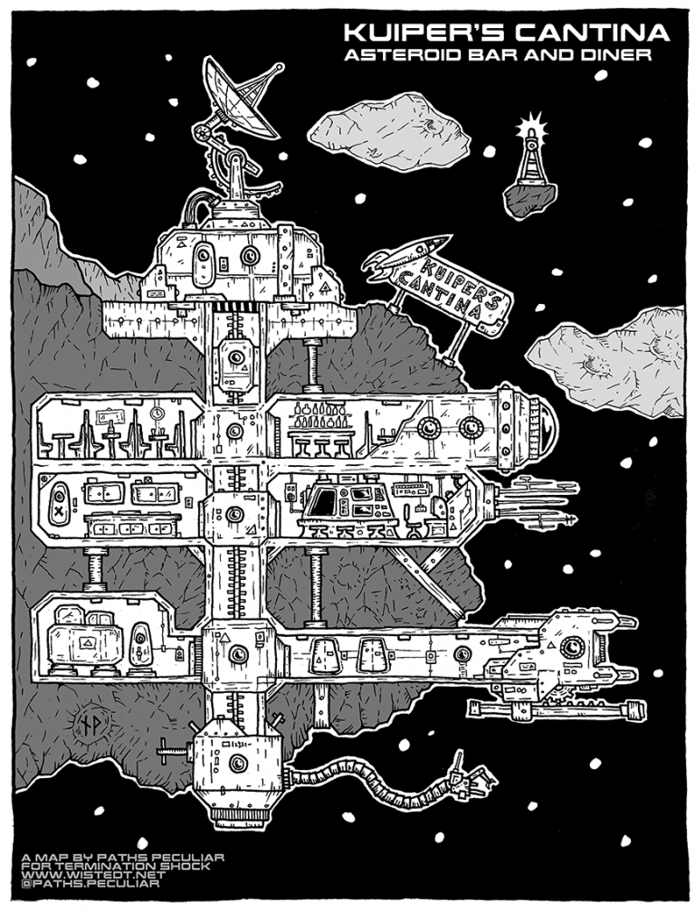 Science fiction moonscape map for "Lycaon" - Paths Peculiar