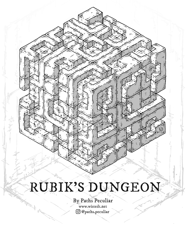Rubik's Dungeon - a cube shaped, isometric dungeon map - Paths Peculiar