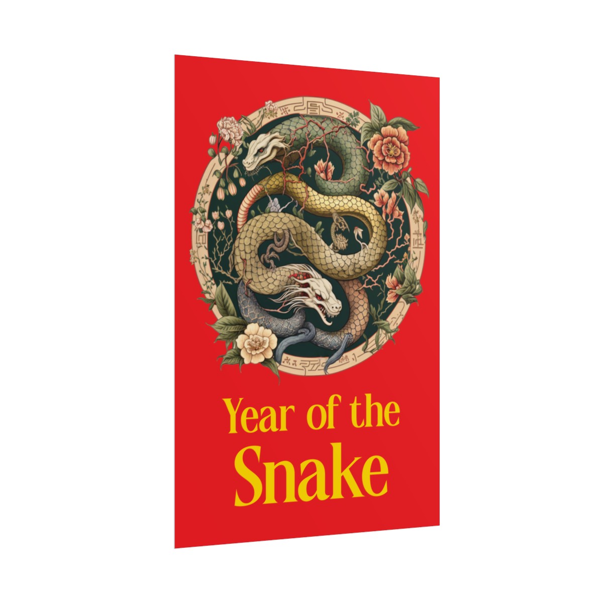 Year of the Snake Red Posters (US) - Zodiac Fusion